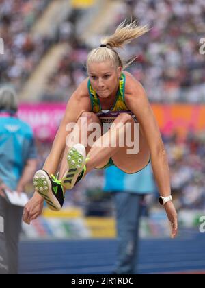 Brooke Buschkuehl of Australia competing in the women’s long jump at ...
