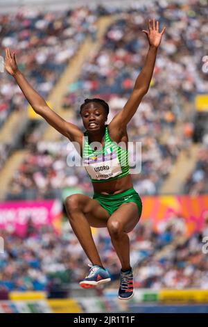 Ruth Usoro of Nigeria competing in the women’s long jump at the ...