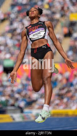 Tyra Gittens of Trinidad and Tobago competing in the women’s long jump ...