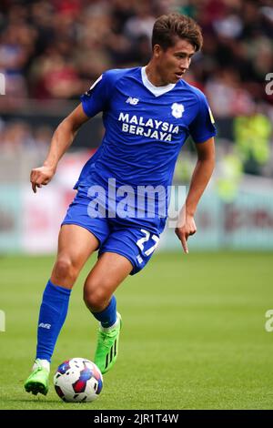 Cardiff City's Rubin Colwill during the Sky Bet Championship match at ...