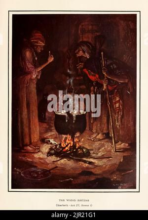 Scene from Macbeth Act IV scene 1, Banquo's ghost by Charles Cattermole ...