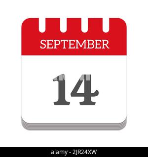 September 14 calendar flat icon Stock Photo - Alamy