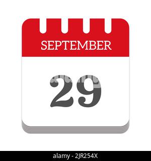 September 29 calendar flat icon Stock Photo - Alamy