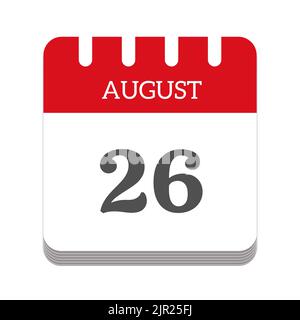 August 26 calendar flat icon Stock Photo - Alamy