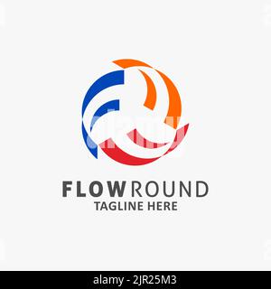 FFF circle letter logo design with circle and ellipse shape. FFF ...