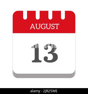 August 13 calendar flat icon Stock Photo - Alamy