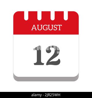 August 12 calendar flat icon Stock Photo - Alamy