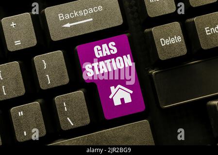 Text showing inspiration Gas Station. Conceptual photo for servicing ...