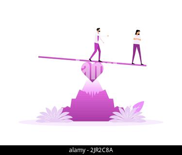 Cartoon icon with people chasm. Business concept. Team concept Stock ...
