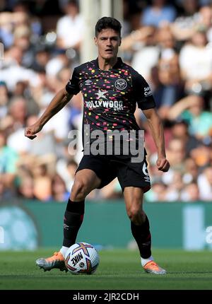 Brentford's Christian Norgaard in action during the Premier League ...