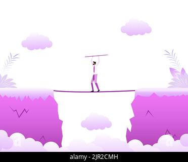 Cartoon icon with people chasm. Business concept. Team concept Stock ...