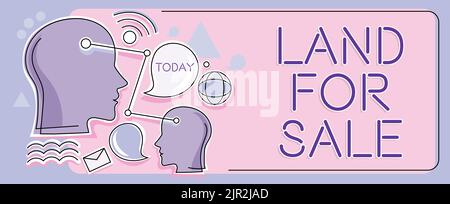 Text sign showing Land For Sale. Internet Concept Real Estate Lot ...