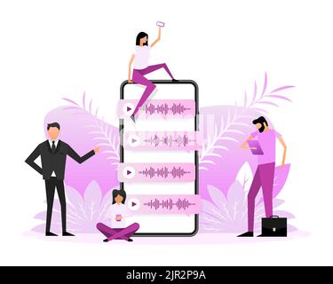 Voice, audio message, speech bubble. SMS text frame. Social media chat ...