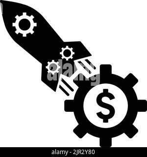 Business, launch, missile icon is isolated on white background. Use for ...