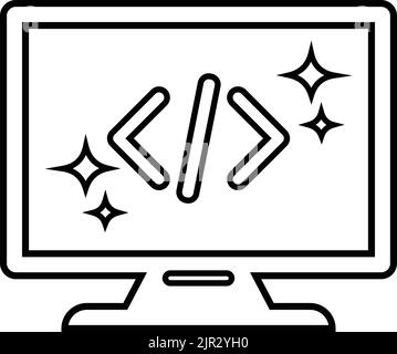 Clean, coding, code icon - Simple editable vector EPS file Stock Vector Image & Art - Alamy
