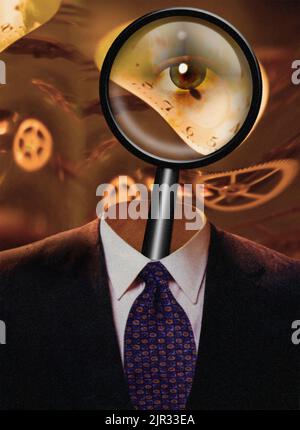 Magnify Mind Art. 3D rendering Stock Photo - Alamy