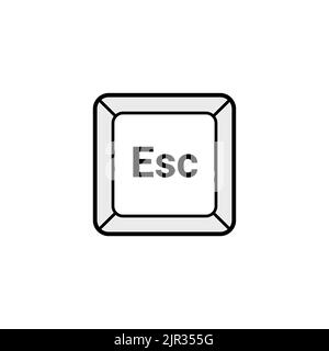 Esc (Escape) key icon. Keyboard button symbol, black and white outline ...