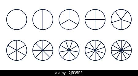 Pie circle chart. 12 section. Vector circle graph for infographic. Twelve flat cyrcle diagram. 1 ...