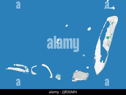 Male vector map. Detailed vector map of Male city administrative area ...