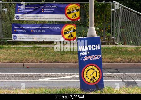 School crossing lollipop sign used by lollypop lady helping children ...