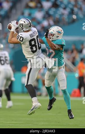 Las Vegas Raiders tight end Carter Runyon runs the ball against the ...