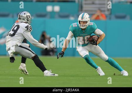 Miami Dolphins tight end Mike Gesicki enters the field before a NFL preseason football game ...