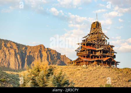 The Smith Mansion in the Wapiti Valley, Wyoming. The unique handmade ...
