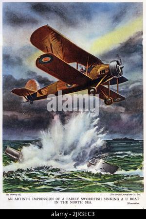 World War Two Fairey Swordfish biplane at the Imperial War Museum ...