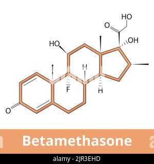 Skeletal formula of Betamethasone. Drug chemical molecule Stock Vector ...