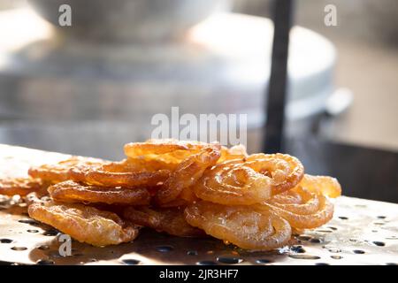 Fresh Cooked Hot Rasdar Jalebi Also Known As Jilapi, Jilebi, Jilipi ...