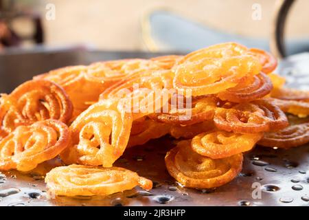 Fresh Cooked Hot Rasdar Jalebi Also Known As Jilapi, Jilebi, Jilipi ...