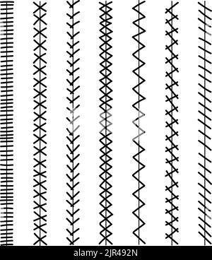 Geometric embroidery borders and frames set composed of patterns of ...