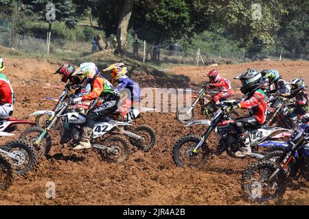 Entebbe, Uganda. 21st Aug, 2022. Gift Sebuguzi (front R) of Uganda is ...