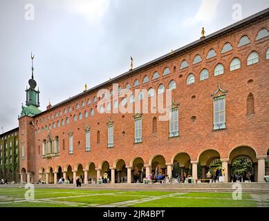 The Stockholm City Hall Stockholms stadhus from outside side view Stock ...