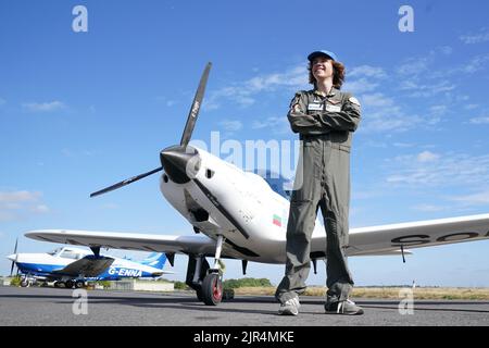 17-year-old pilot Mack Rutherford at Biggin Hill Airport, Westerham ...