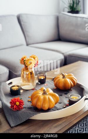 Pumpkin and Tinsel Halloween Decor in Lambertville in New Jersey, USA ...