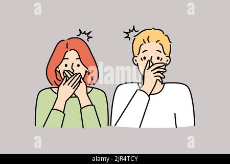 Cartoon of Man and Woman Stunned and Shocked Stock Vector Image & Art ...