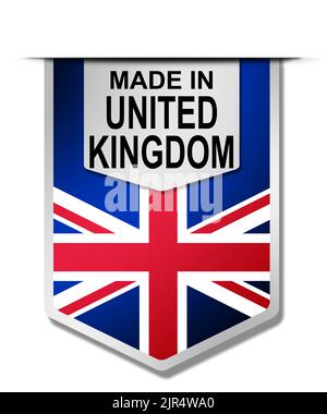 MADE IN UK ribbon flag Stock Photo - Alamy