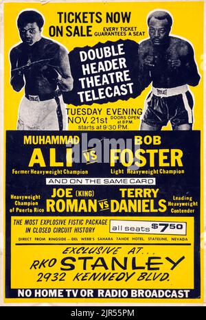 1972 Muhammad Ali vs. Bob Foster Closed Circuit Fight Poster Stock ...