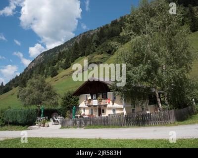 The image is of Touristenrast Gasthof at the head of the Valsertal ...