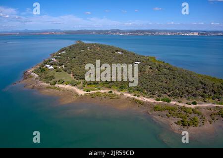 Aerial of Quoin Island in Gladstone Harbour Queensland Australia Stock ...