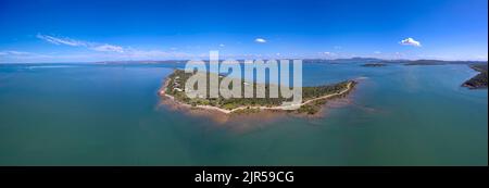 Aerial of Quoin Island in Gladstone Harbour Queensland Australia Stock ...