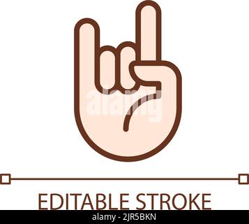 Horn gesture pixel perfect RGB color icon Stock Vector Image & Art - Alamy