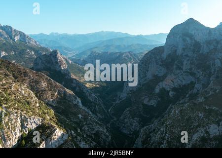 La Hermida gorge from Santa Catalina lookout point, Cantabria in Spain ...
