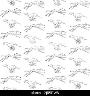Vector hand drawn running whippet dog silhouette isolated on white background Stock Vector Image ...