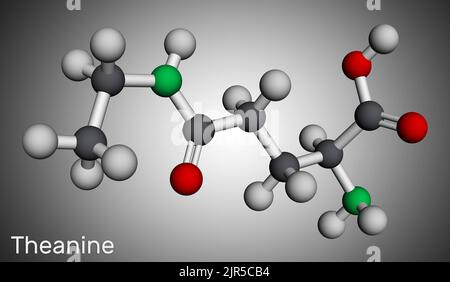 Theanine, theanin molecule. It is neuroprotective agent, plant ...