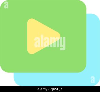 Play files solid flat color icons with quadrant frames on white ...