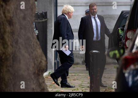 London ,United Kingdom -22/08/2022. Outgoing Prime Minister Boris ...