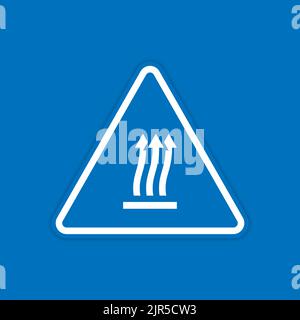 Heat warning sign. Triangle warning sign of heat with a wavy arrows ...