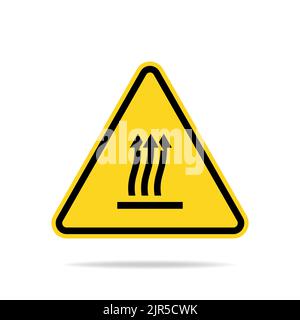 Heat warning sign. Triangle warning sign of heat with a wavy arrows ...